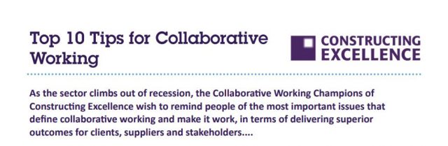 Top 10 Tips for Collaborative Working - Constructing Excellence