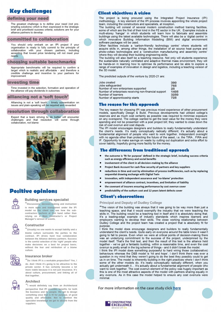 Case Study: Dudley College Advance II – Integrated Project Insurance ...