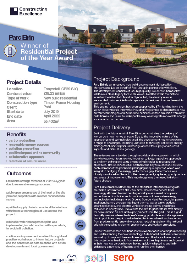 2022 Award Winner Case Study: Parc Eirin - Constructing Excellence 2022 Award Winner Case Study: Parc Eirin - Constructing Excellence